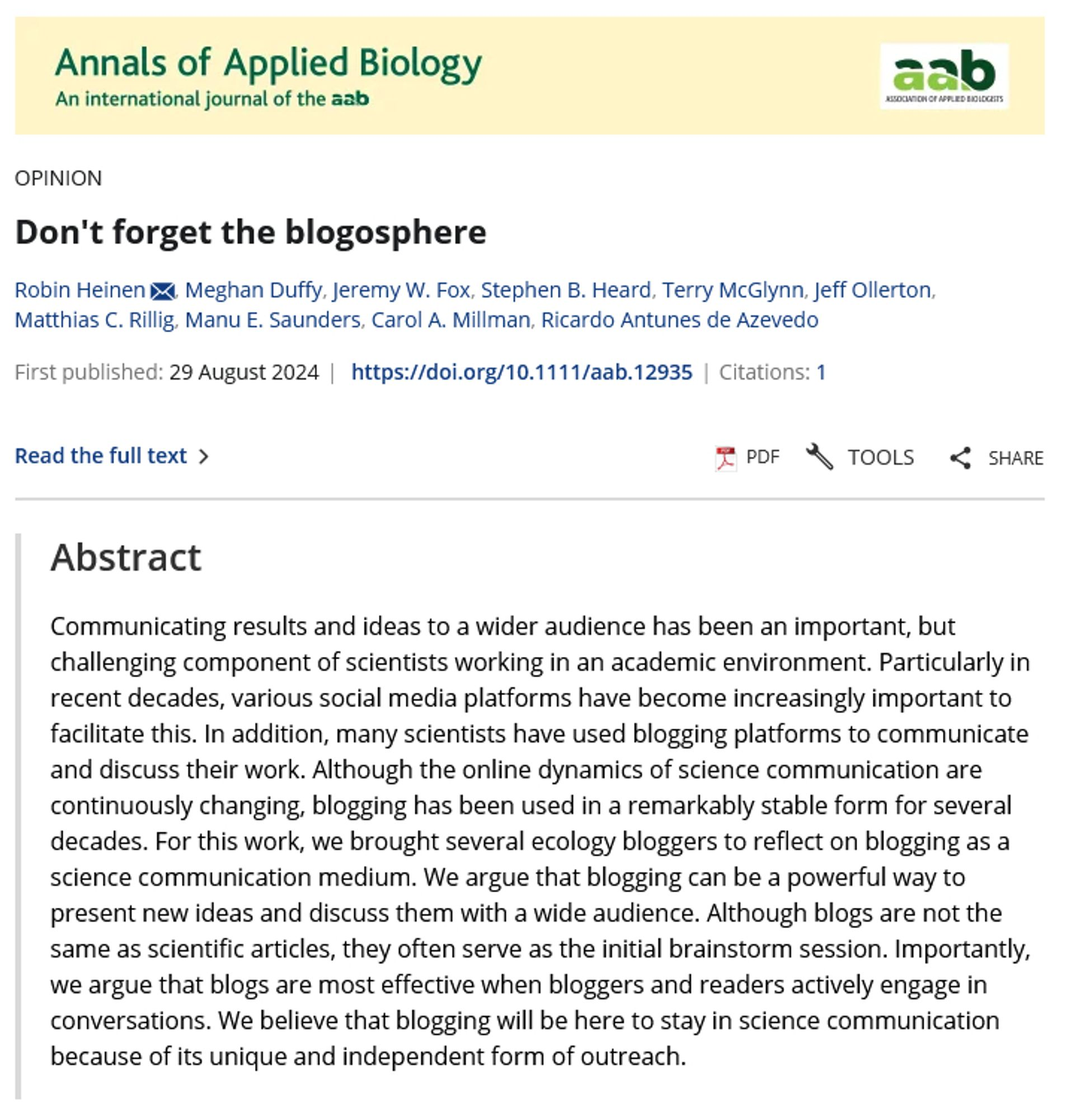 A well-timed blogging anniversary – Robin Heinen